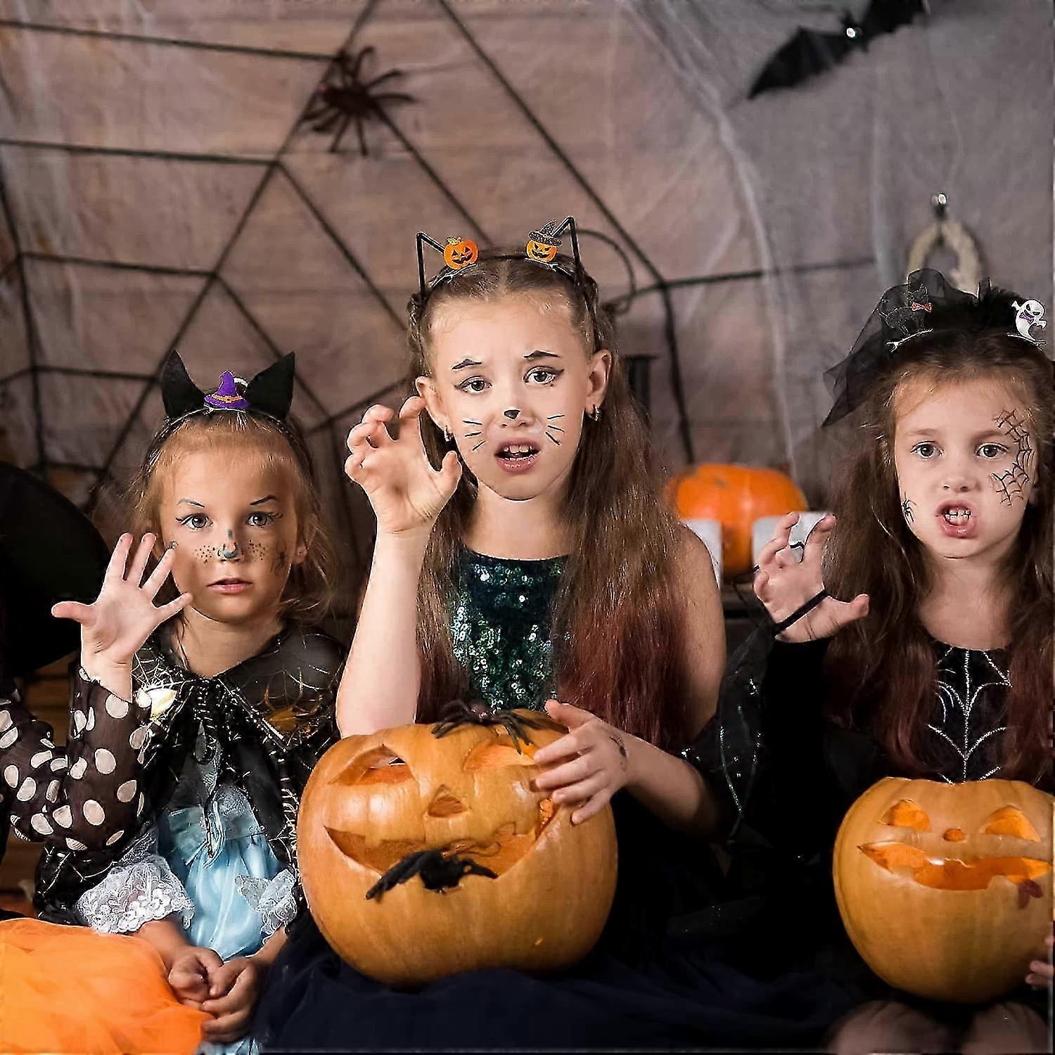 2025 Halloween Cartoon Hair Clips, Halloween Bat Witch Hat Hair Clips ...