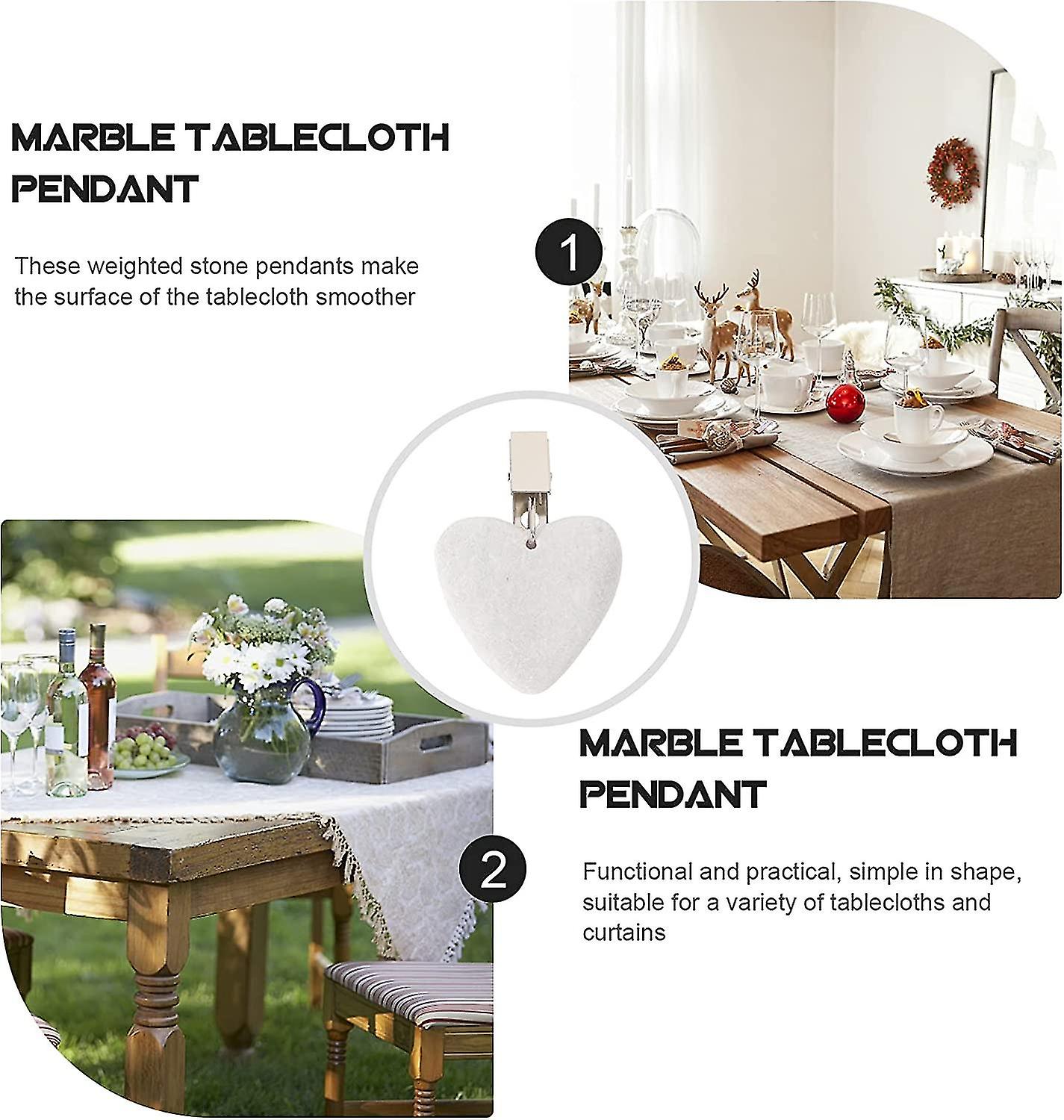 Heart Tablecloth Weights - Pack Of 4 Stone Clips For Garden, Picnic ...