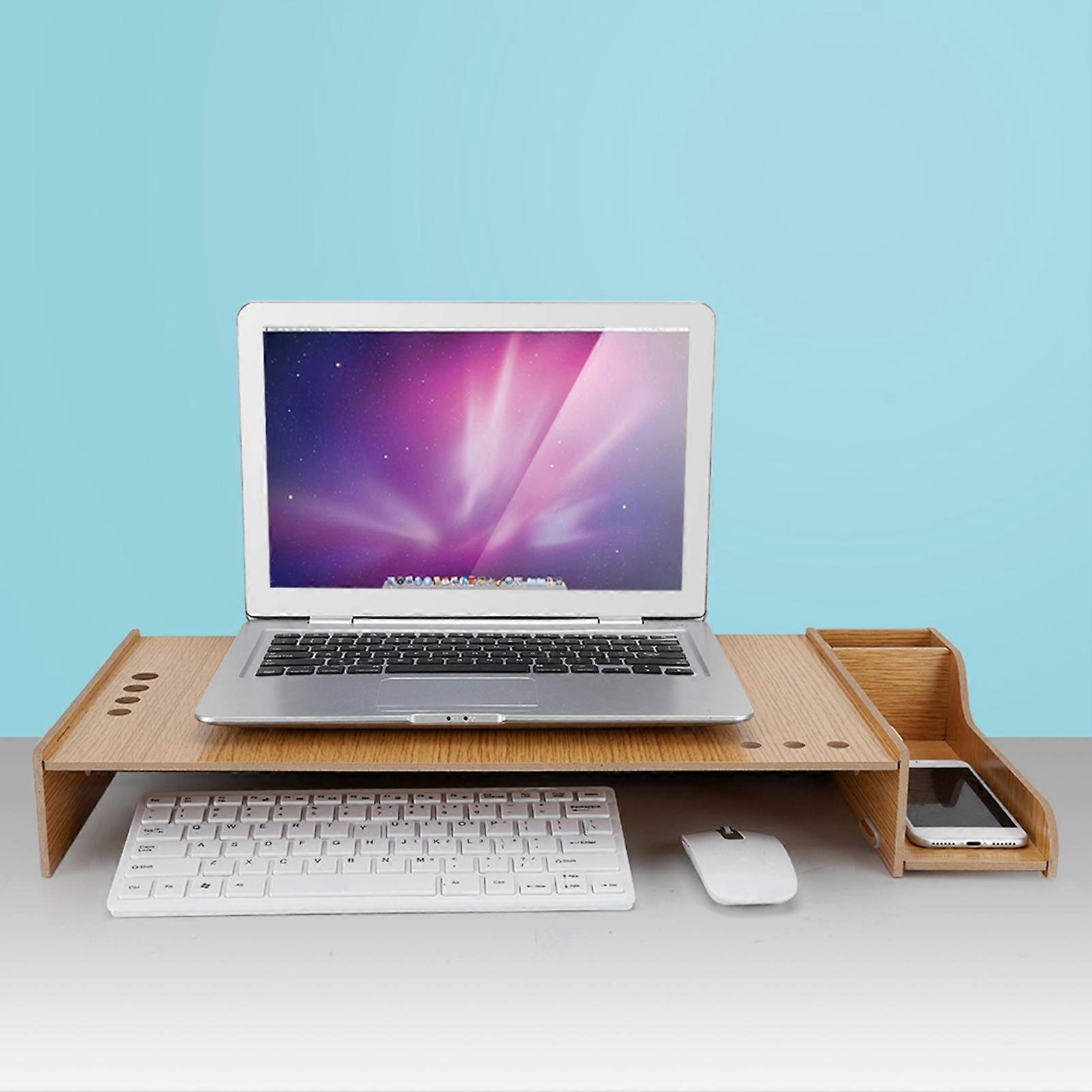 DIY Office Desktop Monitor Riser Storage Box Wooden Rack PC Laptop ...