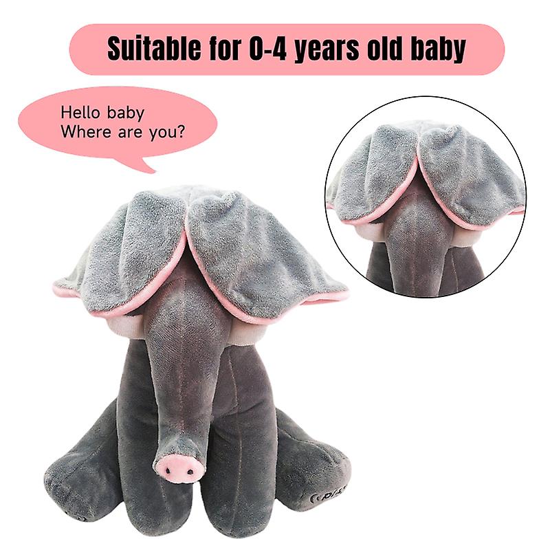 Peekaboo Elephant Plush Toy Moving Ears Hide-and-Seek Game Stuffed ...
