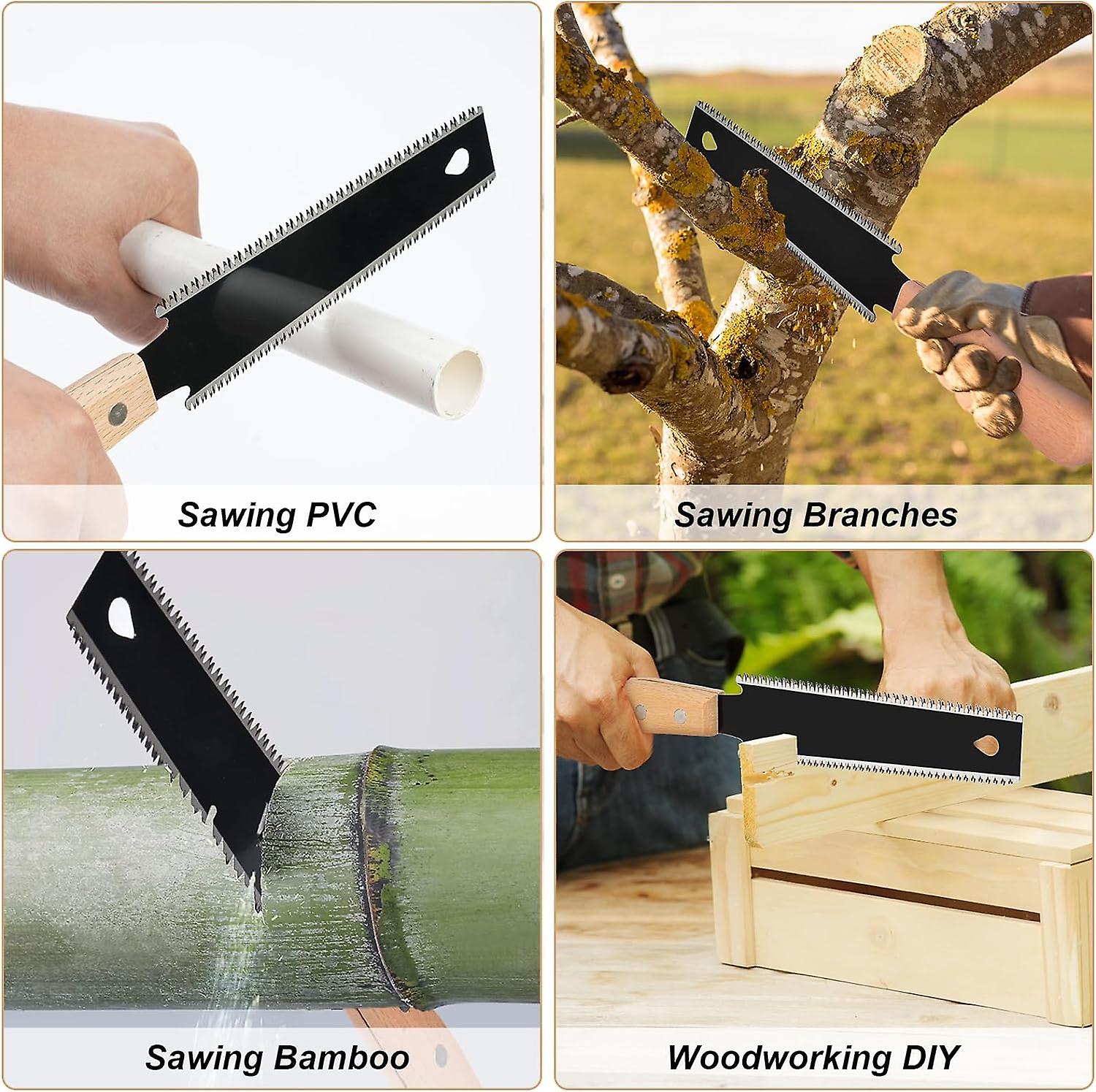 Japanese Saw, Hand Saw with 12/15 TPI Double Cutting Edge, 150mm ...