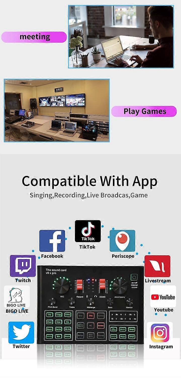 Professional tuning studio sound card pink microphone live sound card ...