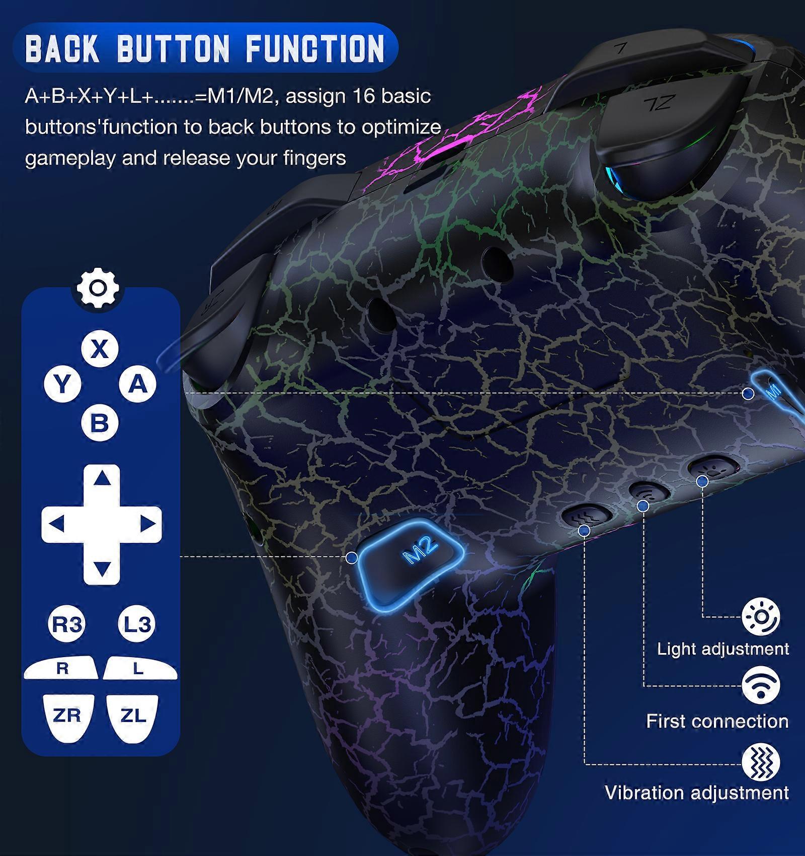 9 RGB Light Wireless Controller For Nintendo Switch/OLED/Lite/Android ...