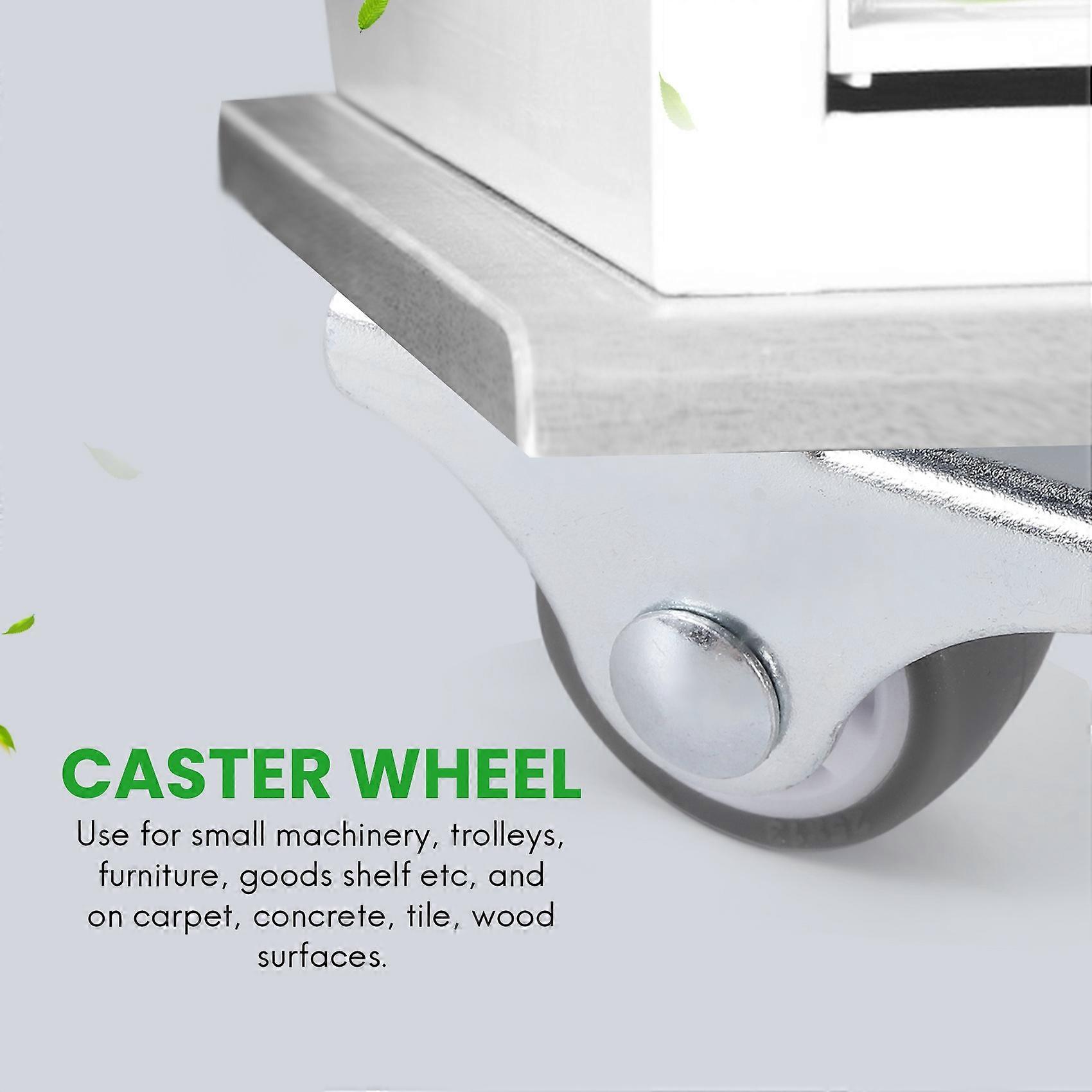 8PCS TPE Caster Wheels Duty Fixed Casters with Rigid Non-Swivel Base ...