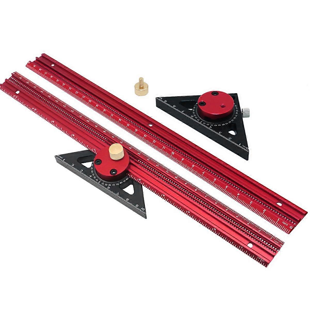 300mm Woodworking Marking Ruler T Ruler Aluminum Alloy Hole Ruler Line ...