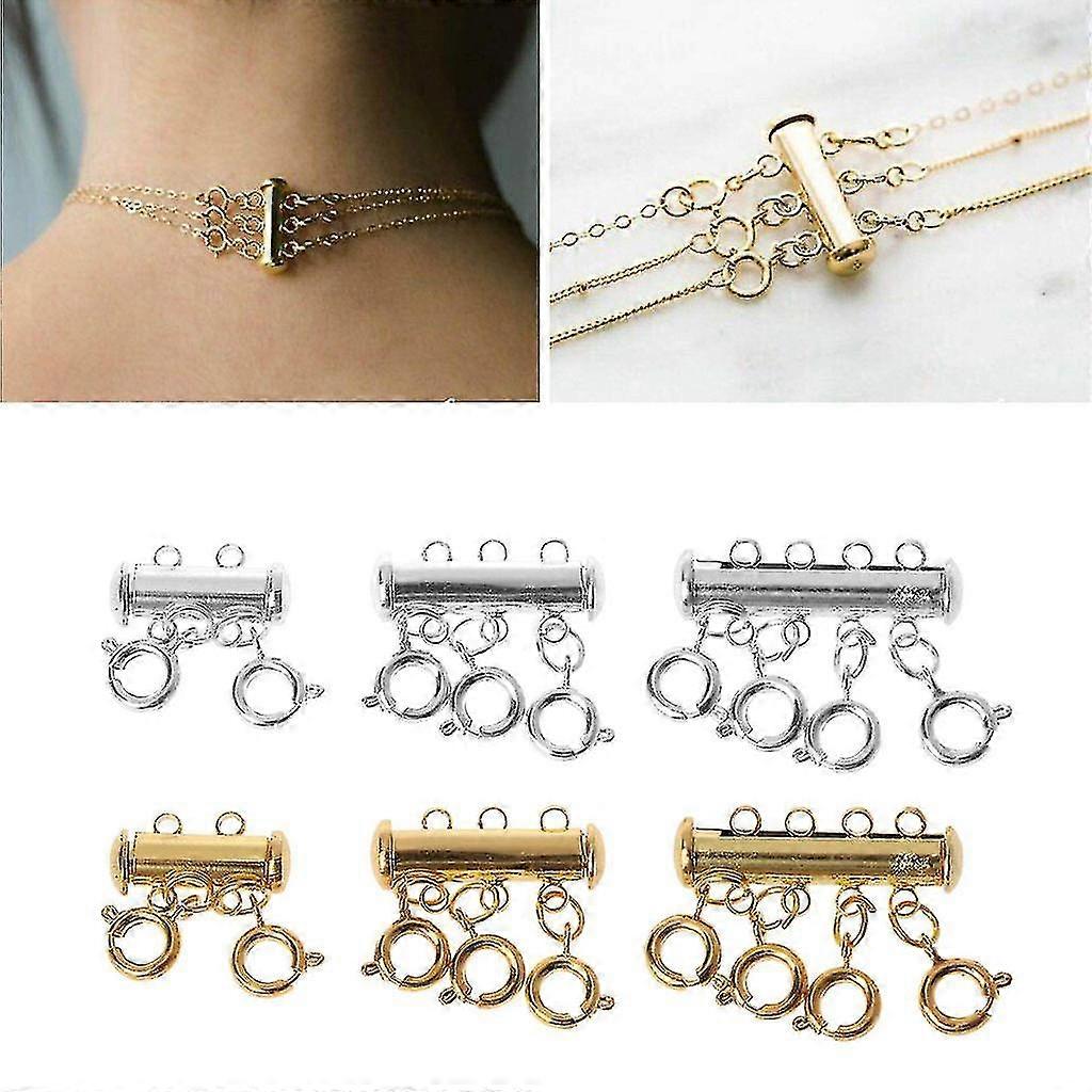 Magnetic Clasp Necklaces Tube Lock Multiple Layered Locking Jewelry ...