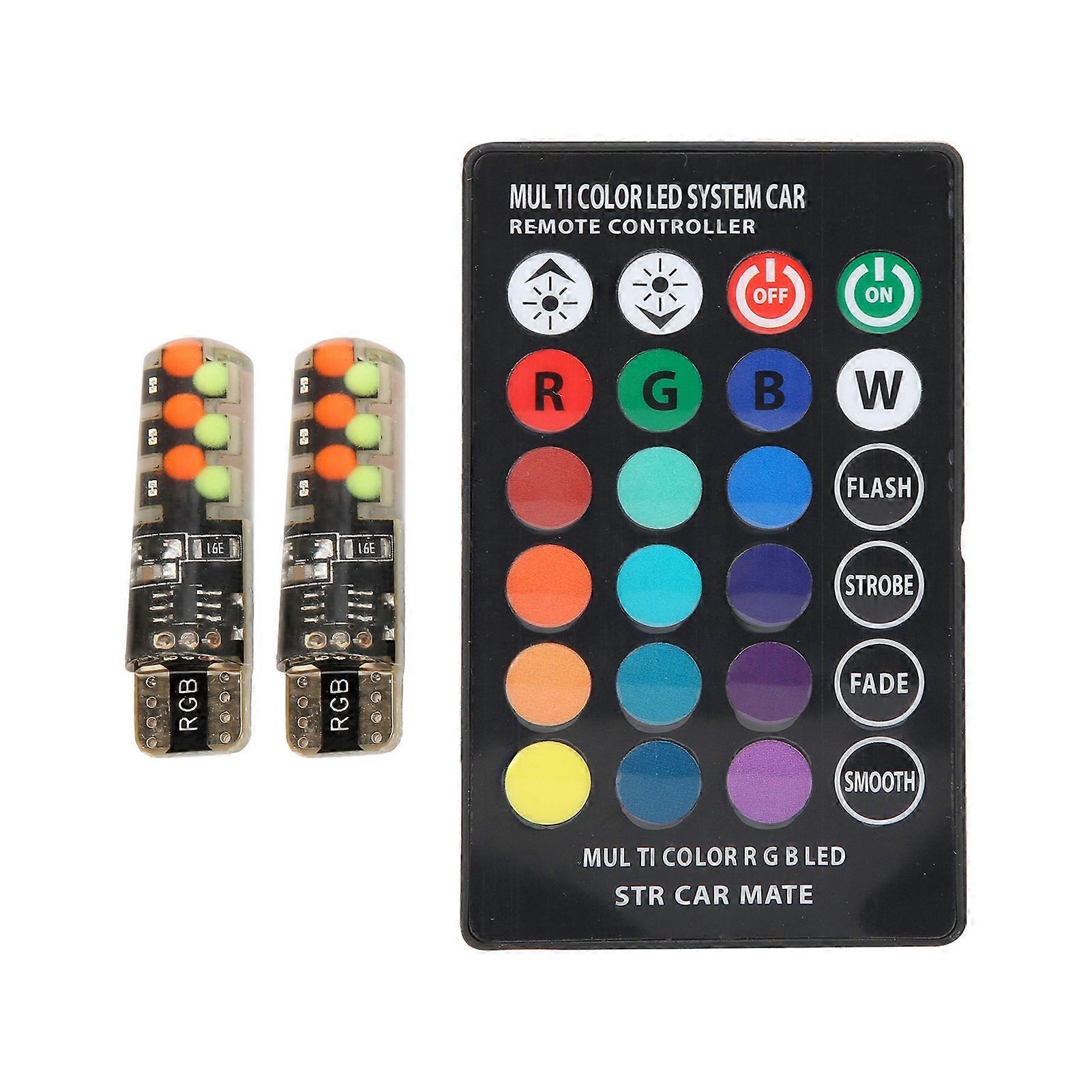 2PCS Car Indicator Bulb Colorful Remote Controll Light with Blasting ...