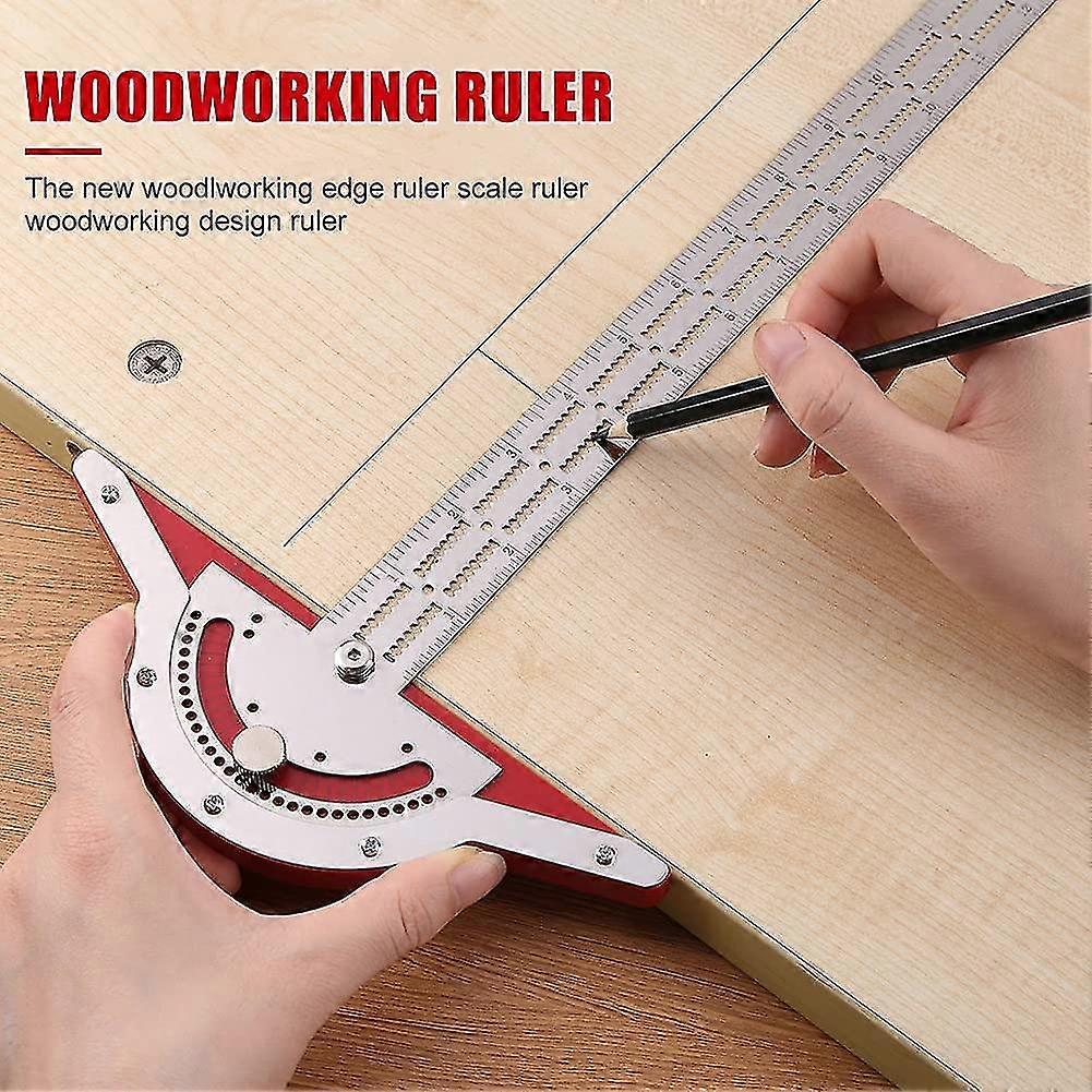 10 Inch Carpenter's Edge Ruler Stainless Steel Protractor Carpenter's ...