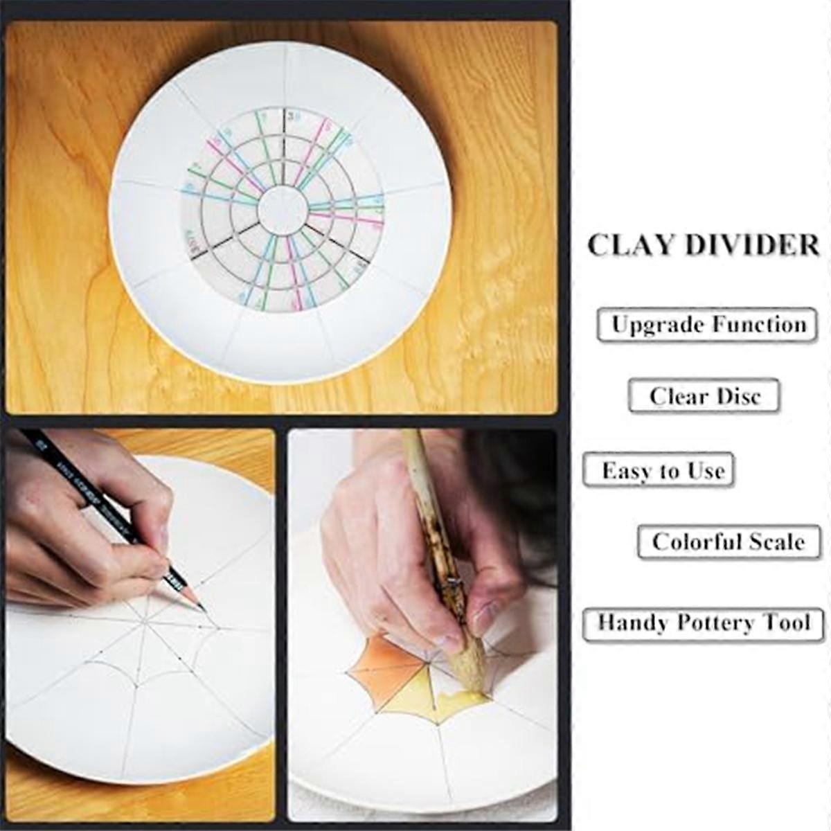 Pottery Clay Divider Tools Equal Circle Protractor Rotary Disc Ceramic ...