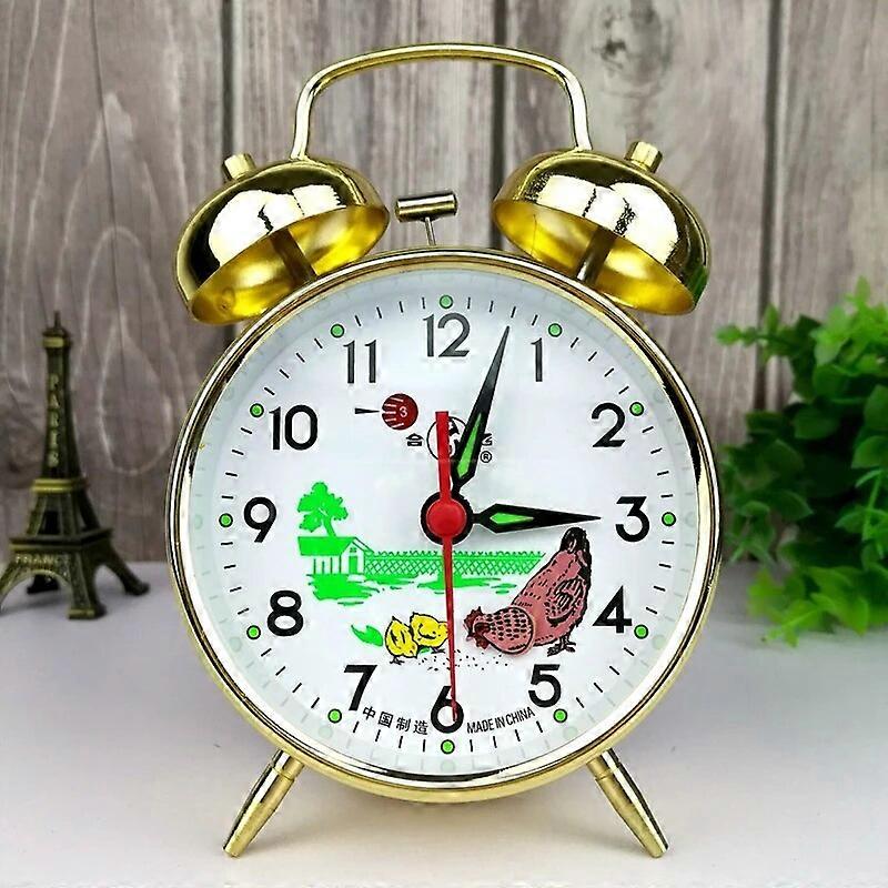 Metal Mechanical Alarm Clock Clockwork Vintage Bedside Table Clock ...