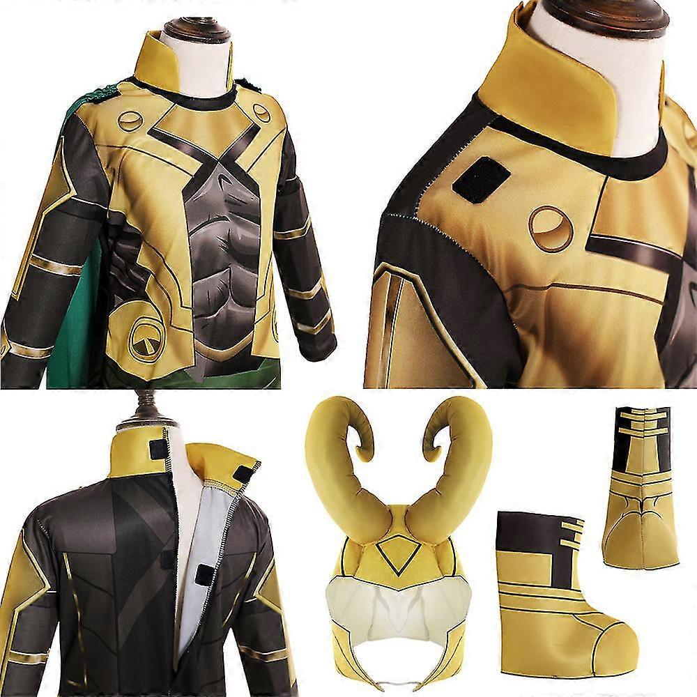 Loki Jumpsuit Cape Mask Helmet Fancy Dress Carnival Cosplay Costume ...
