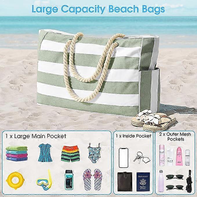 Beach bag, swimming bag, waterproof beach bag, large with zip, swimming ...