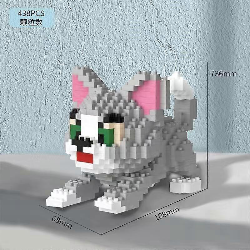 Anime Model Bricks Mini Pet Cat And Mouse Micro Building Blocks Toy ...