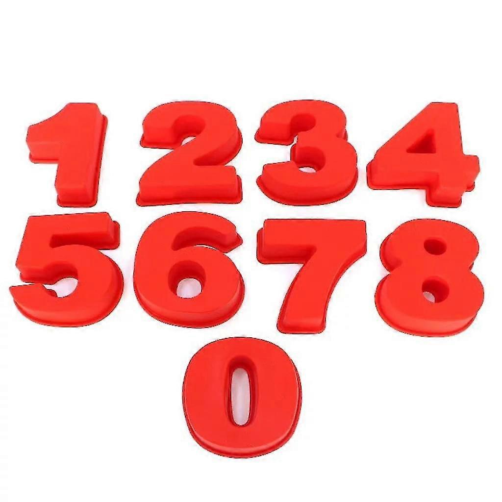 9 Pcs Number Cake Moulds, Silicone Number Cake Baking Pan For Party ...