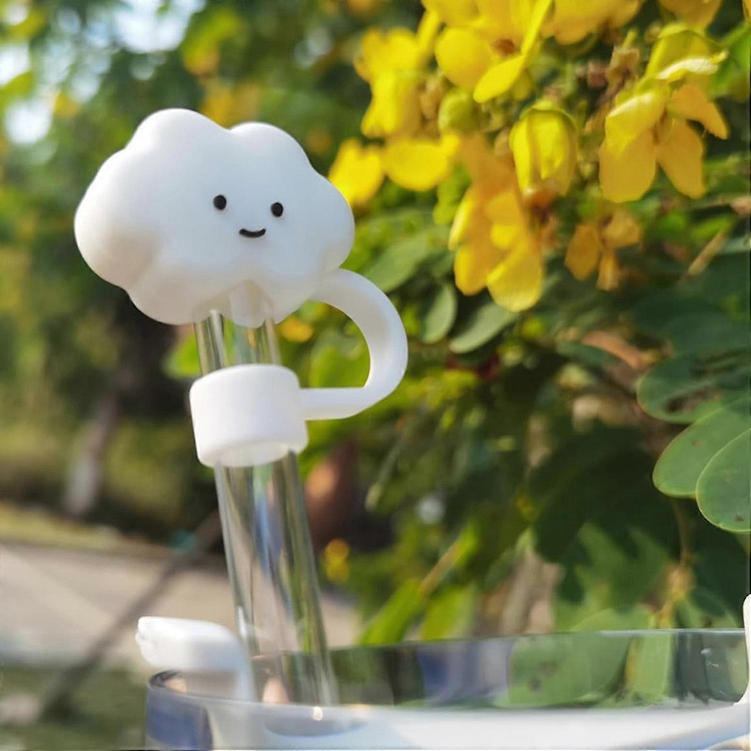 Silicone Cute Cloud Straw Covers Cap for Stanley Cup, Soft Drink Straw ...