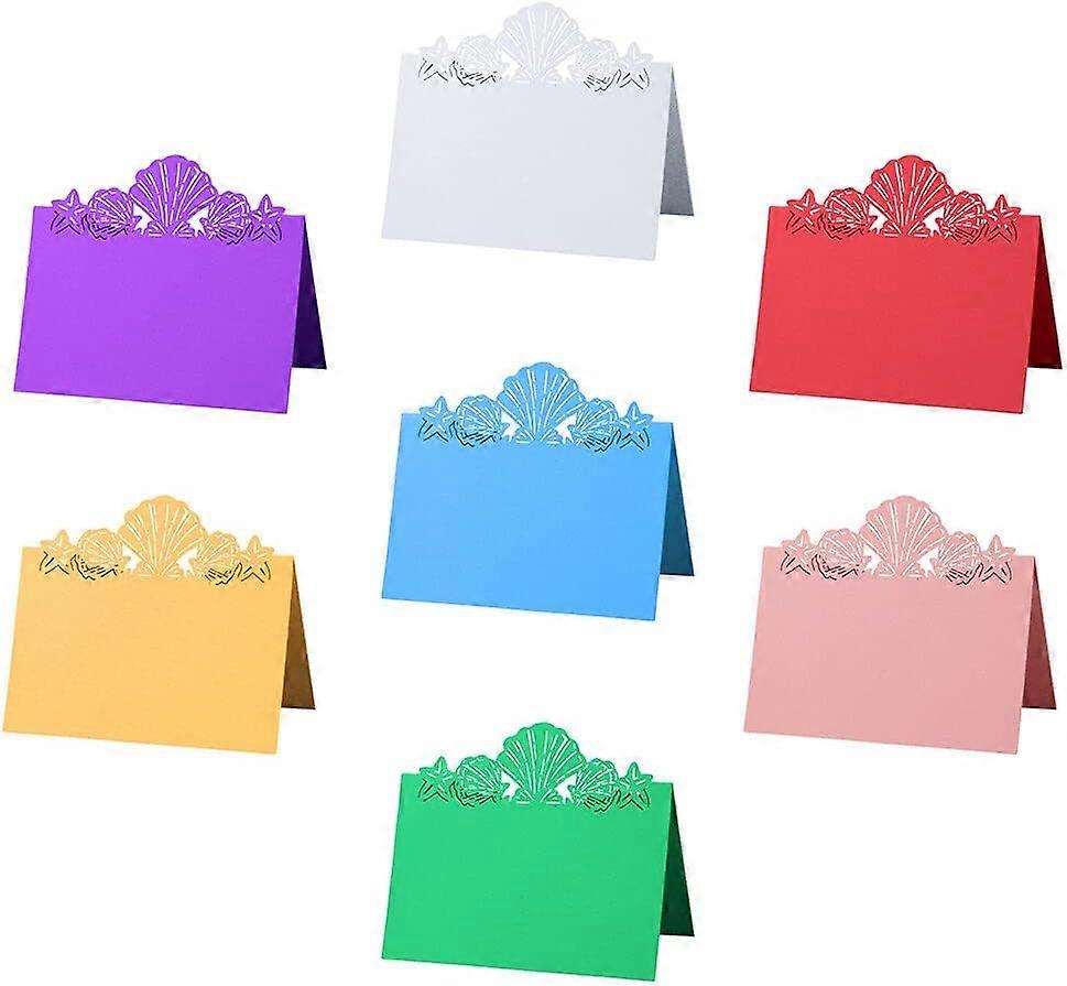 50 Pieces Wedding Place Cards 3D Seashells Wedding Cards Blank Name ...