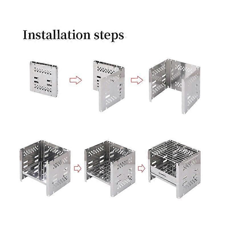 Tomshoo Outdoor Camping Wood Stove w Barbecue Grill Portable Wood ...