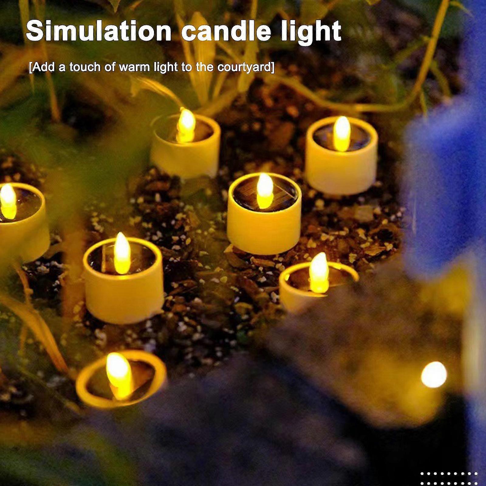 Solar Tea Lights for Outdoors, Pack of 6 Solar Candles, Outdoor ...