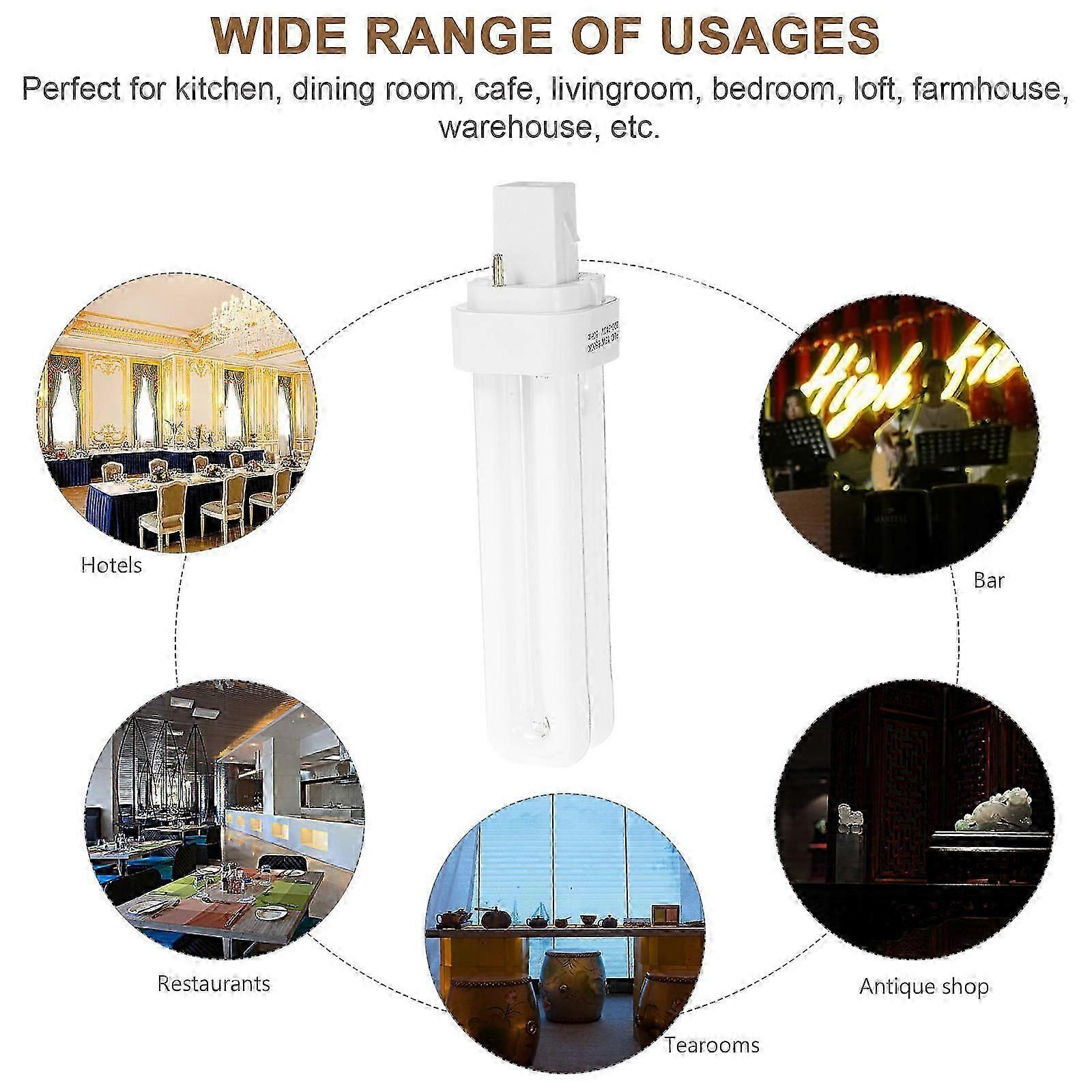 4pcs Compact Fluorescent Bulb 13W Fluorescent Lamp Bulb 2 Pin Plug In LED Lamp Bulb Accessory ...