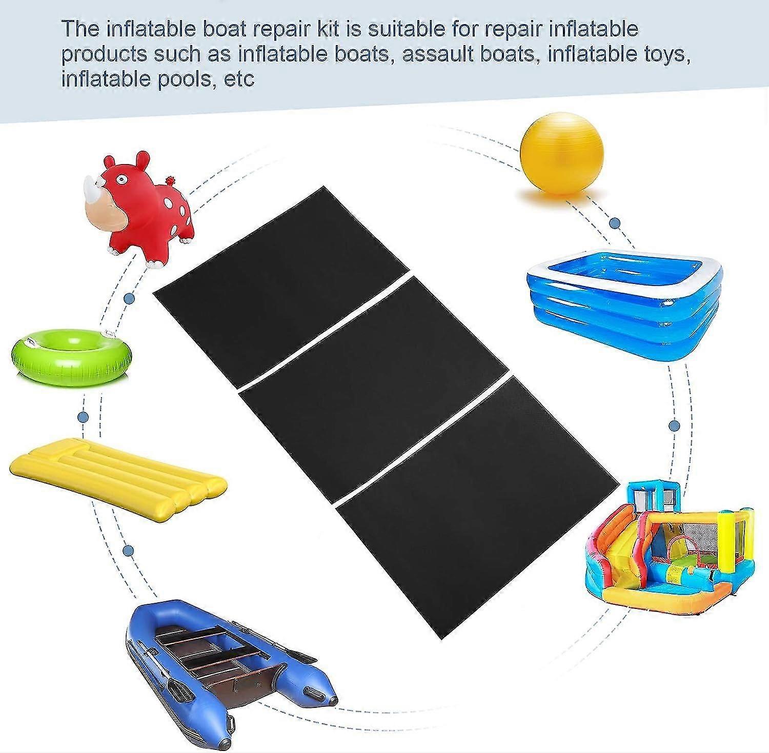Inflatable Boat Repair Kit Pvc, 3pcs Pvc Waterproof Repair Patches Kit ...