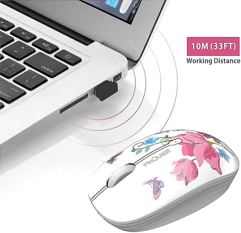 M101 Wireless Mouse Cute Silent Computer Mouse With Usb Receiver, 2.4g ...