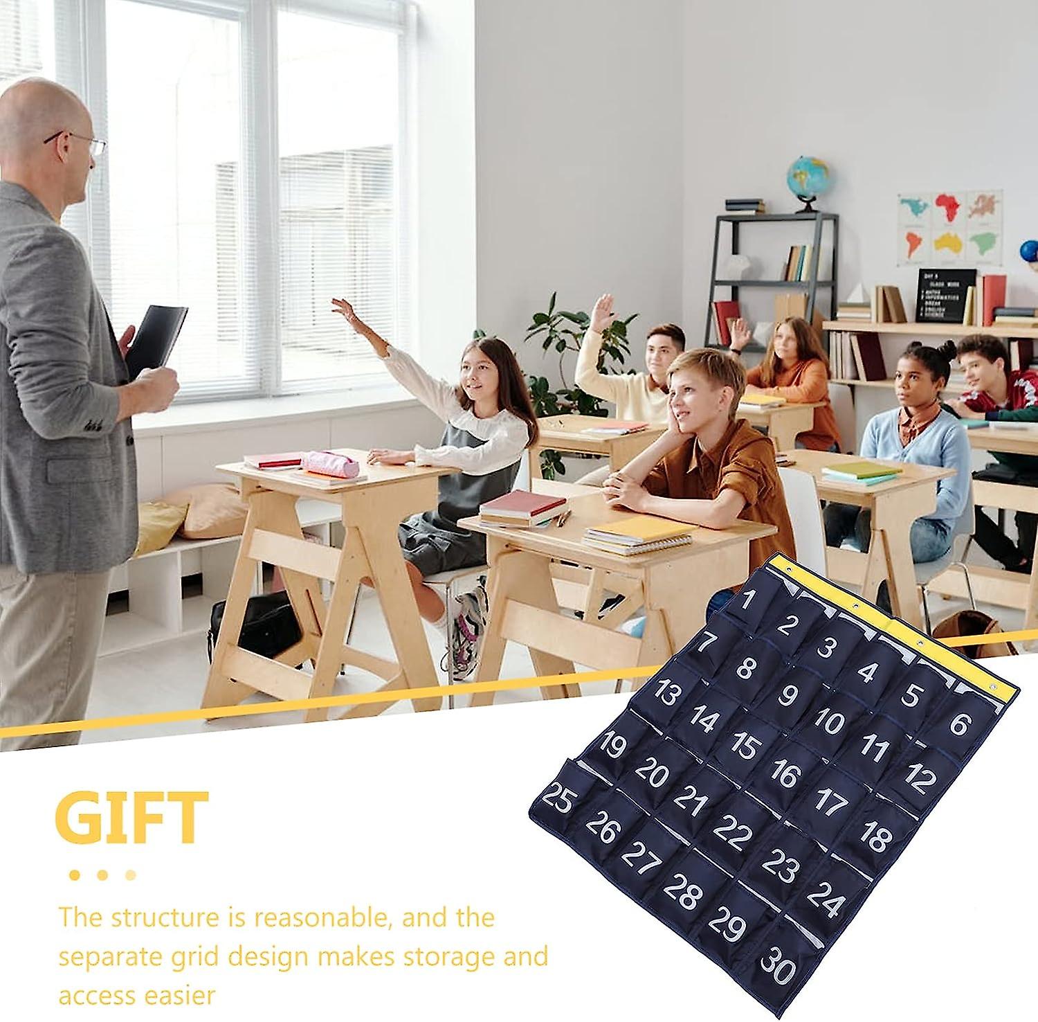 Numbered Classroom Pocket Chart, Sundries Closet Pocket For Cell Phones ...