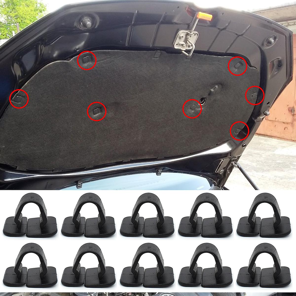 10x Car Plastic Hood Bonnet Insulation Clip Rivet Retainer Fastener For ...