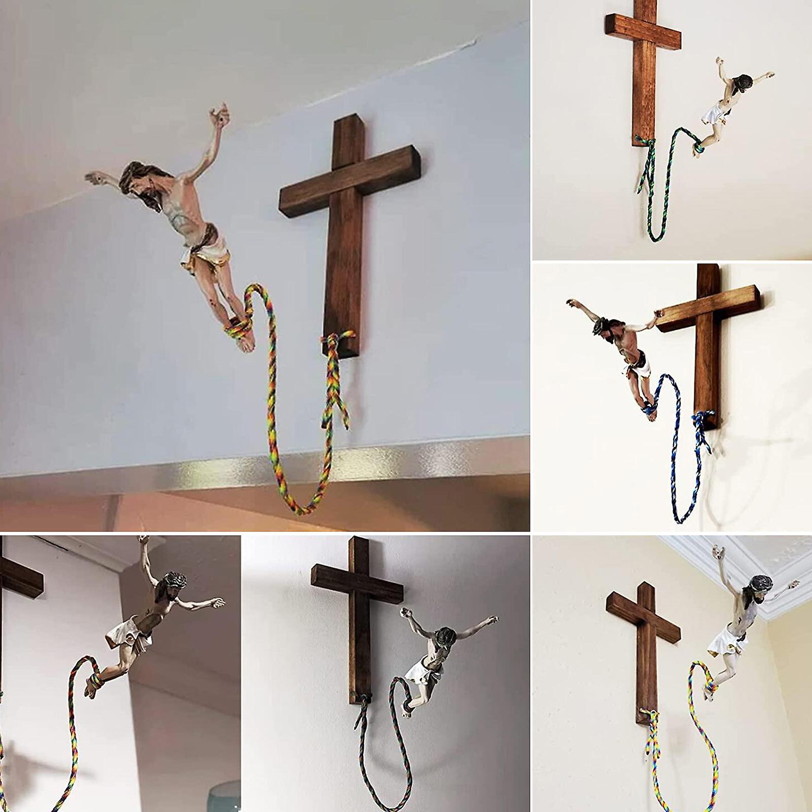 Jesus Bungee Wall Cross Decoration Home Office Church Wall Hanging ...