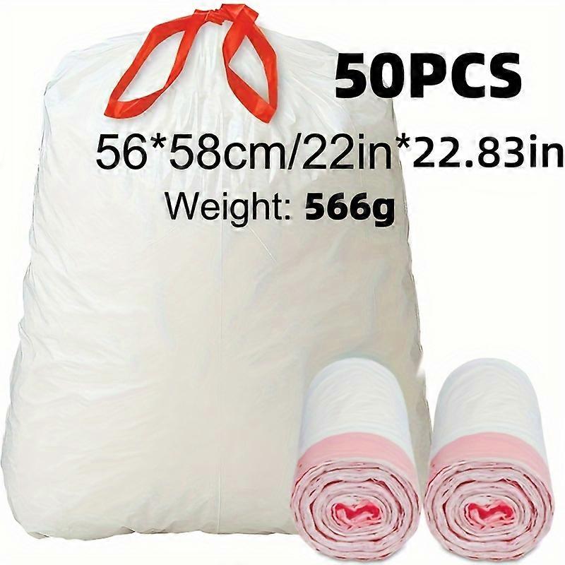 50/150pcs, Drawstring Thickened Kitchen Automatic Closing Garbage Bag ...