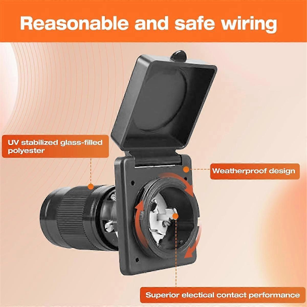 50 AMP Twist Lock RV Shore Power Inlet 125V/250V ,RV Shore Power Inlet ...