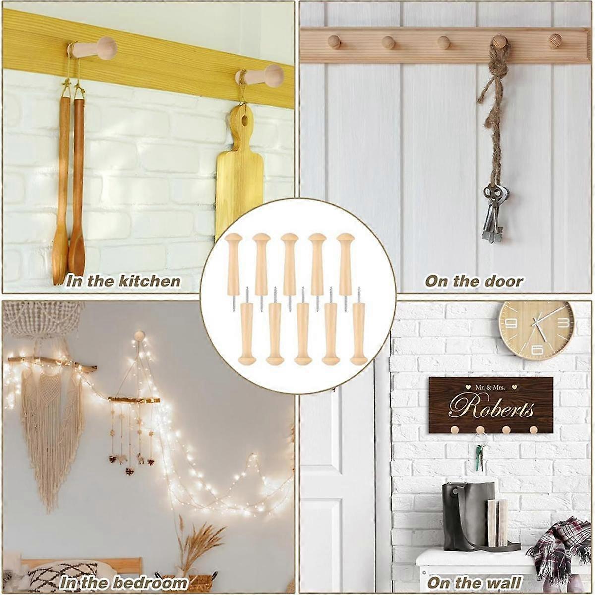 20pcs Wooden Shaker Peg Wood Screw-on Shaker Pegs Unfinished Wood ...