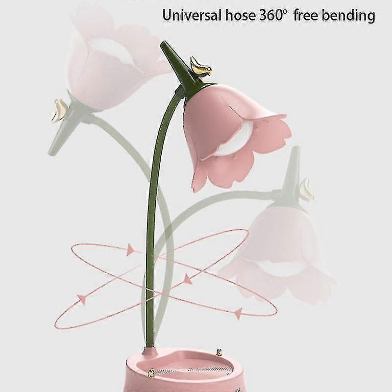Flower Led Desk Lamp Student Bedroom Room Lighting Touch Reading Lamp ...