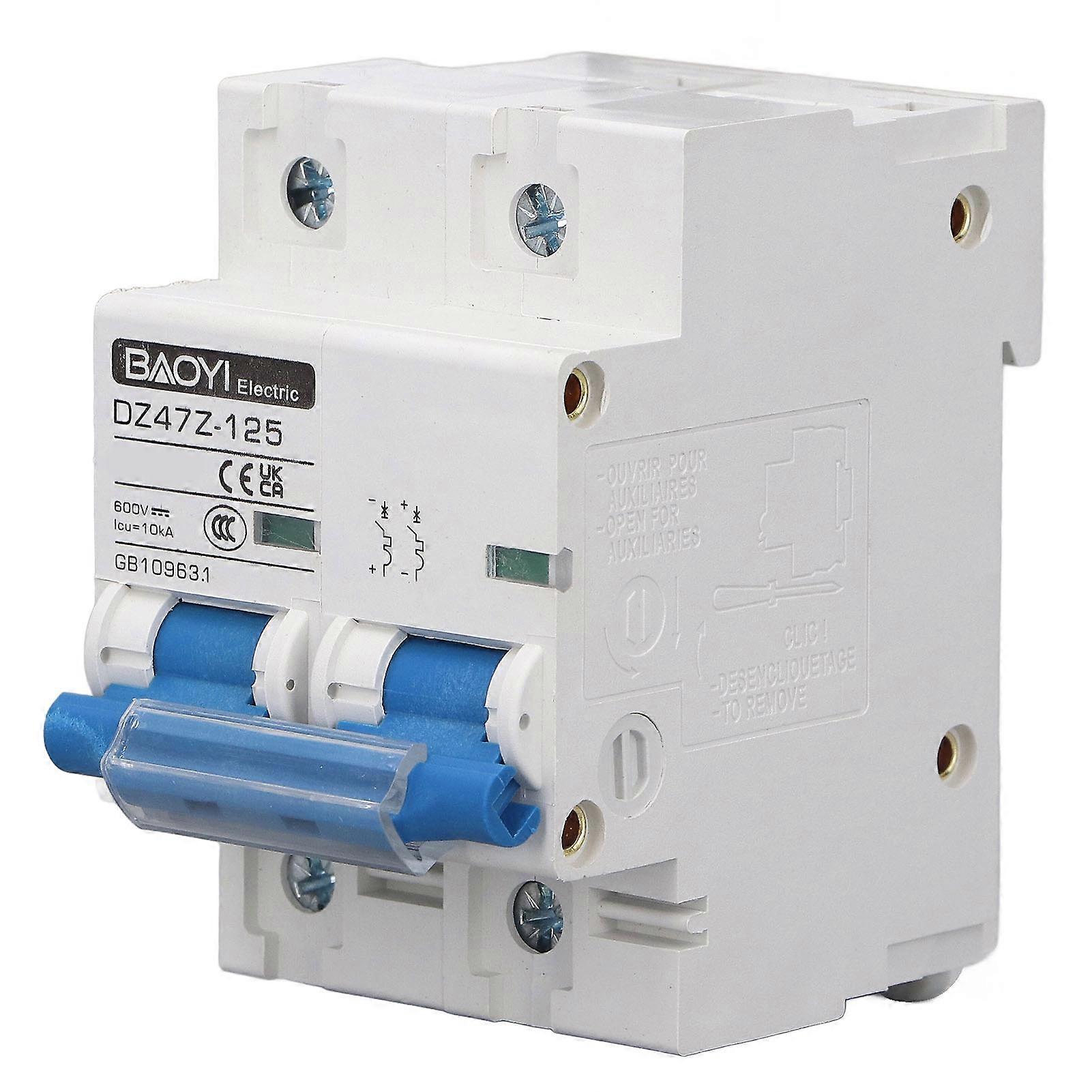 DC Miniature Circuit Breaker 2P 10KA High Current Isolation 600V Air ...