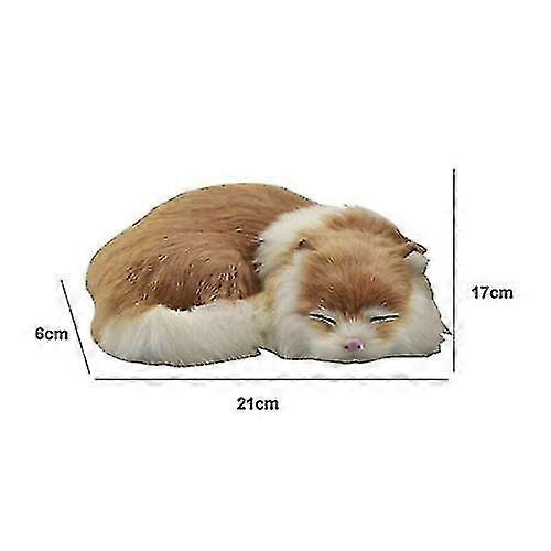 Realistic Sleeping Lifelike Cat Plush Fake Fur Life Size Furry House ...