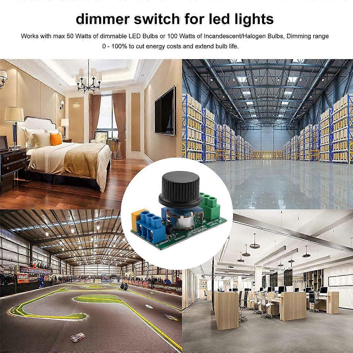 Inline LED Dimmer Switch, Built-in Rotary ON/OFF and Knob Control ...