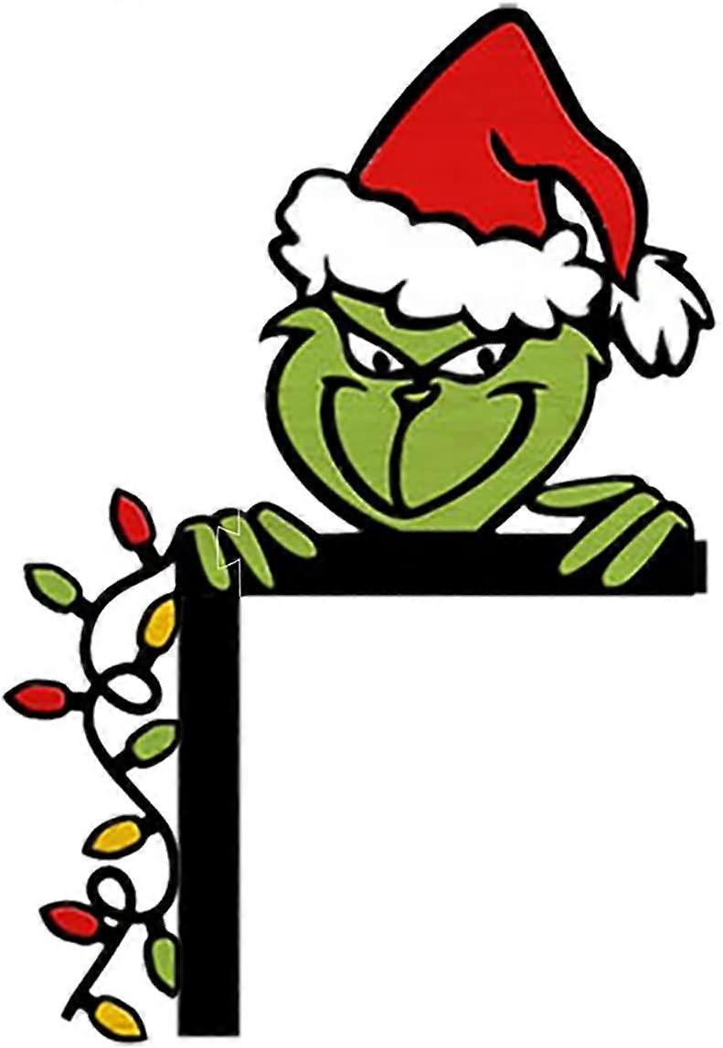 Christmas Grinch Decoration Wooden Angle Door Corner Sign Door Corner ...