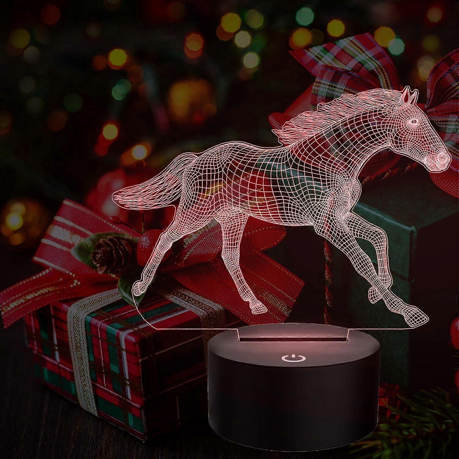 SBSG Horse 3D Illusion Lamp 7 Color Changing LED Night Light Room Decor ...