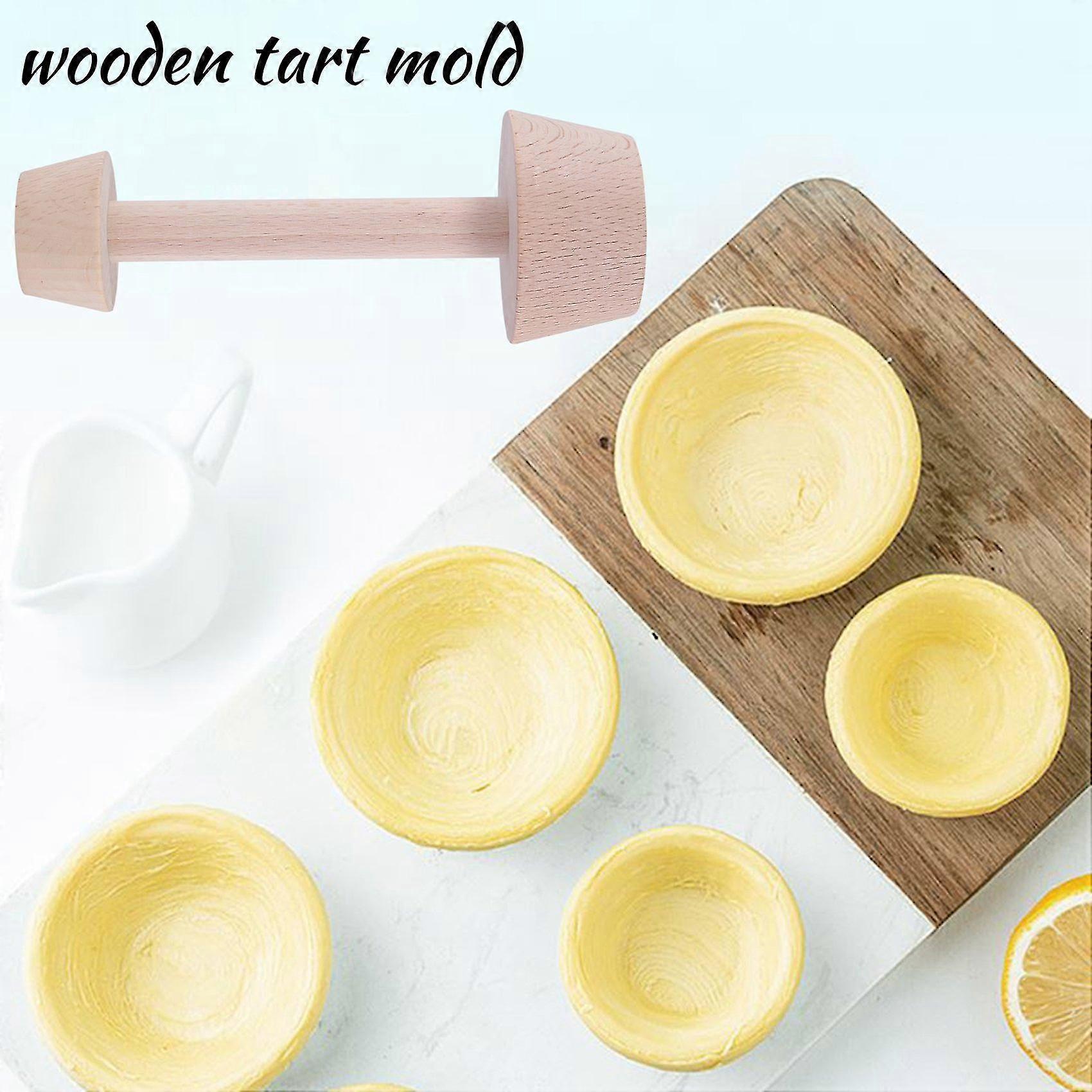 2 Pieces Wooden Tart Tamper Set Tart Pan Wooden Molds Egg Tarts Tamper ...