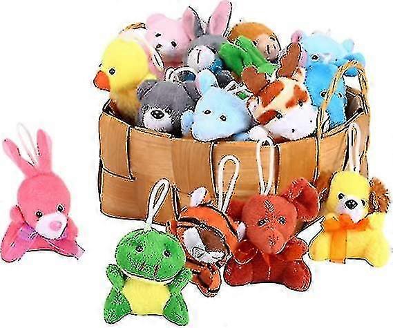 48 Pieces Mini Plush Animals Toys Set,small Stuffed Animal Keychain Set ...