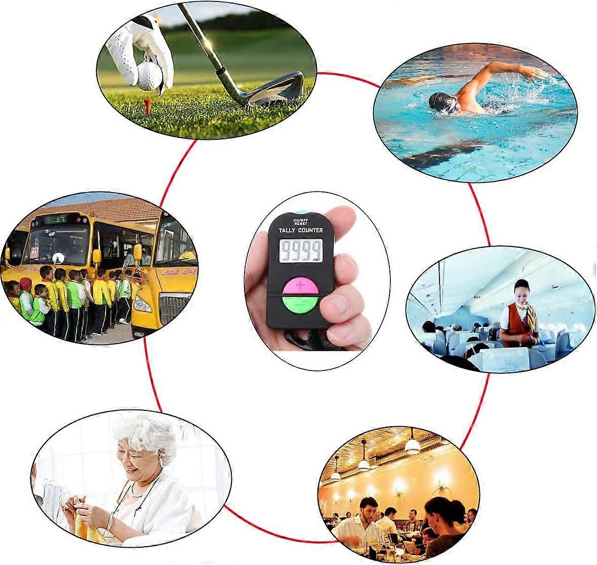 Electronic Counting Counter/Handheld Digital Clicker with Lanyard, 4 ...