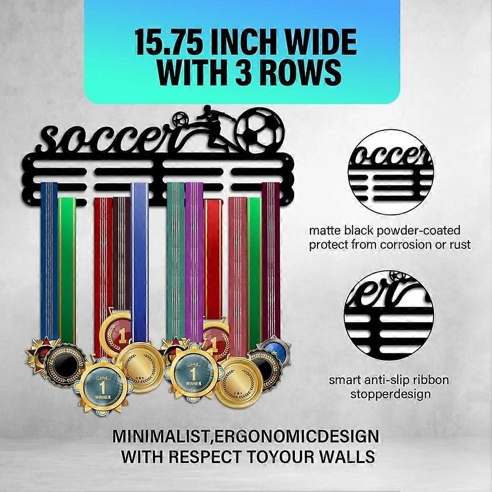 Soccer Medal Hanger Football Medal Display Sports Ribbon Holder Ball ...