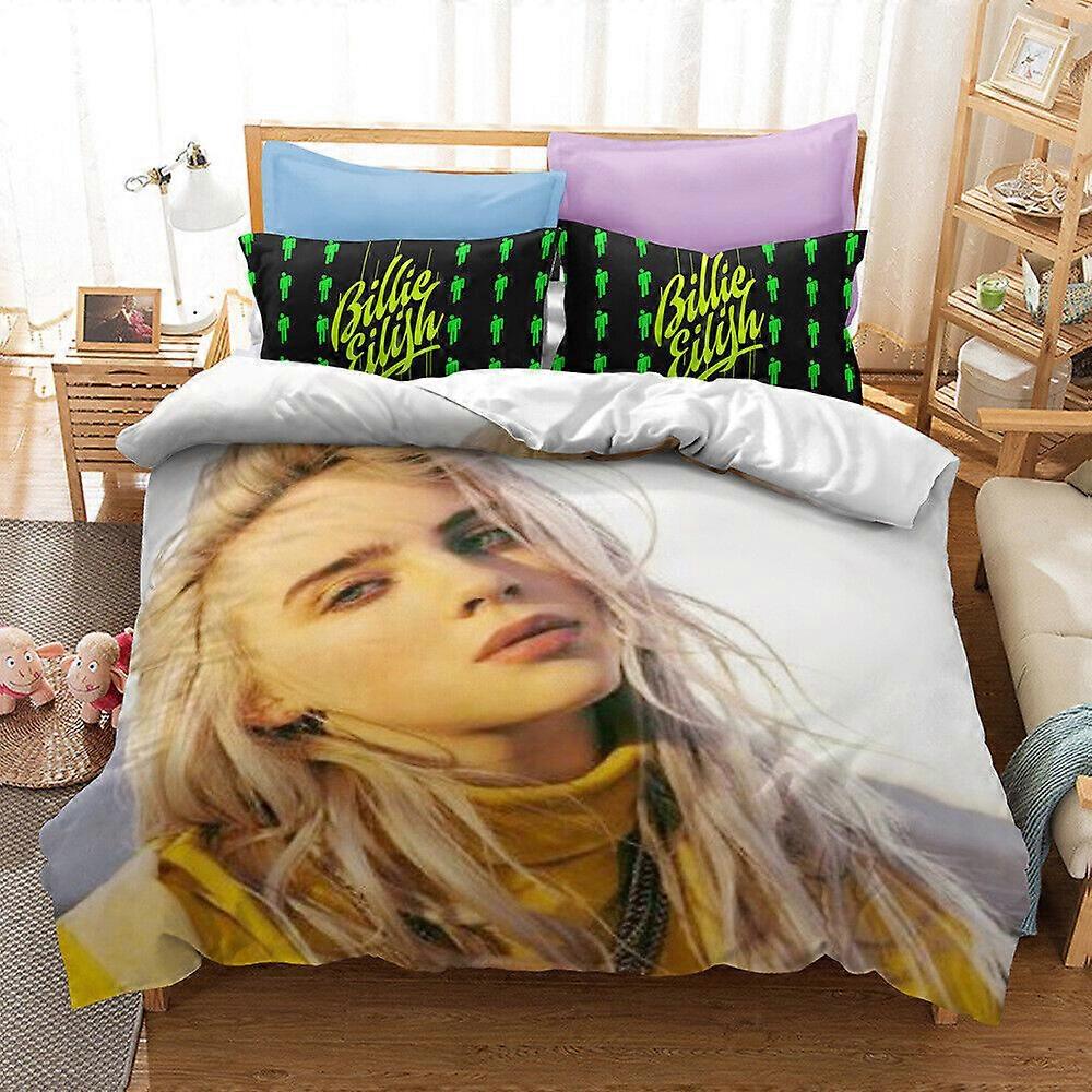 v5290 Bed Sheets Billie Eilish Bedding Set /3Pcs Singer Rapper Duvet ...
