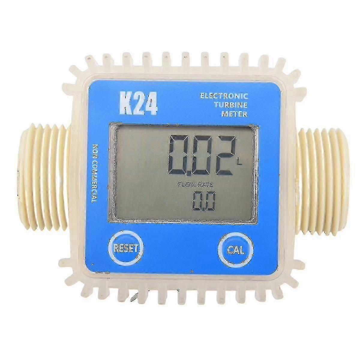 Digital Lcd K24 Flow Meter Turbine Fuel Flow Tester For Chemicals Water ...