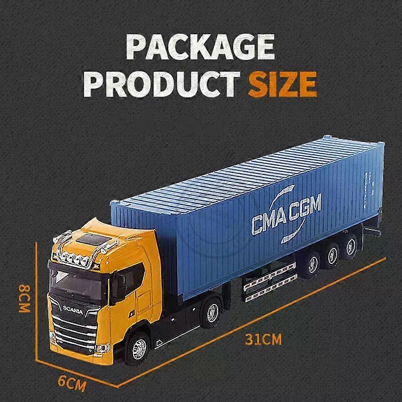 150 Large Diecast Alloy Truck Car Model Container Toy Simulation Pull ...