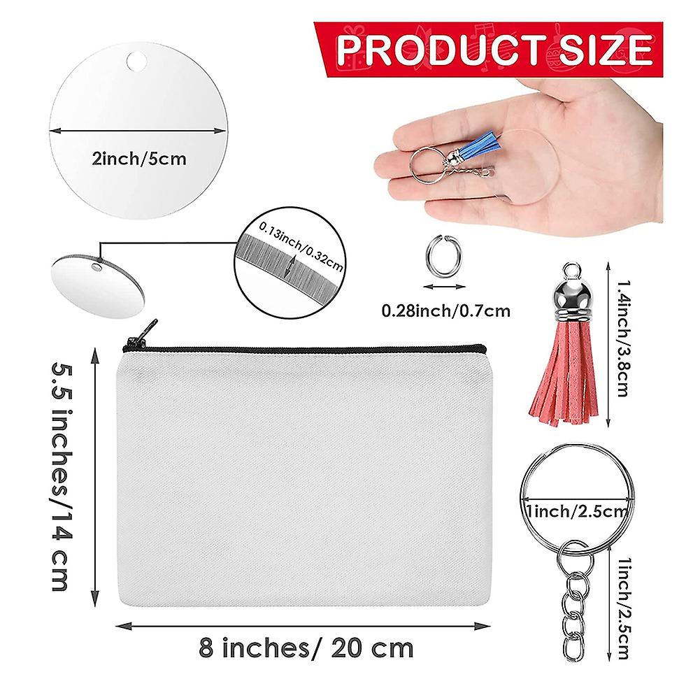 10 Pieces Sublimation Blanks Pouch DIY Heat Transfer Makeup Bags Iron ...