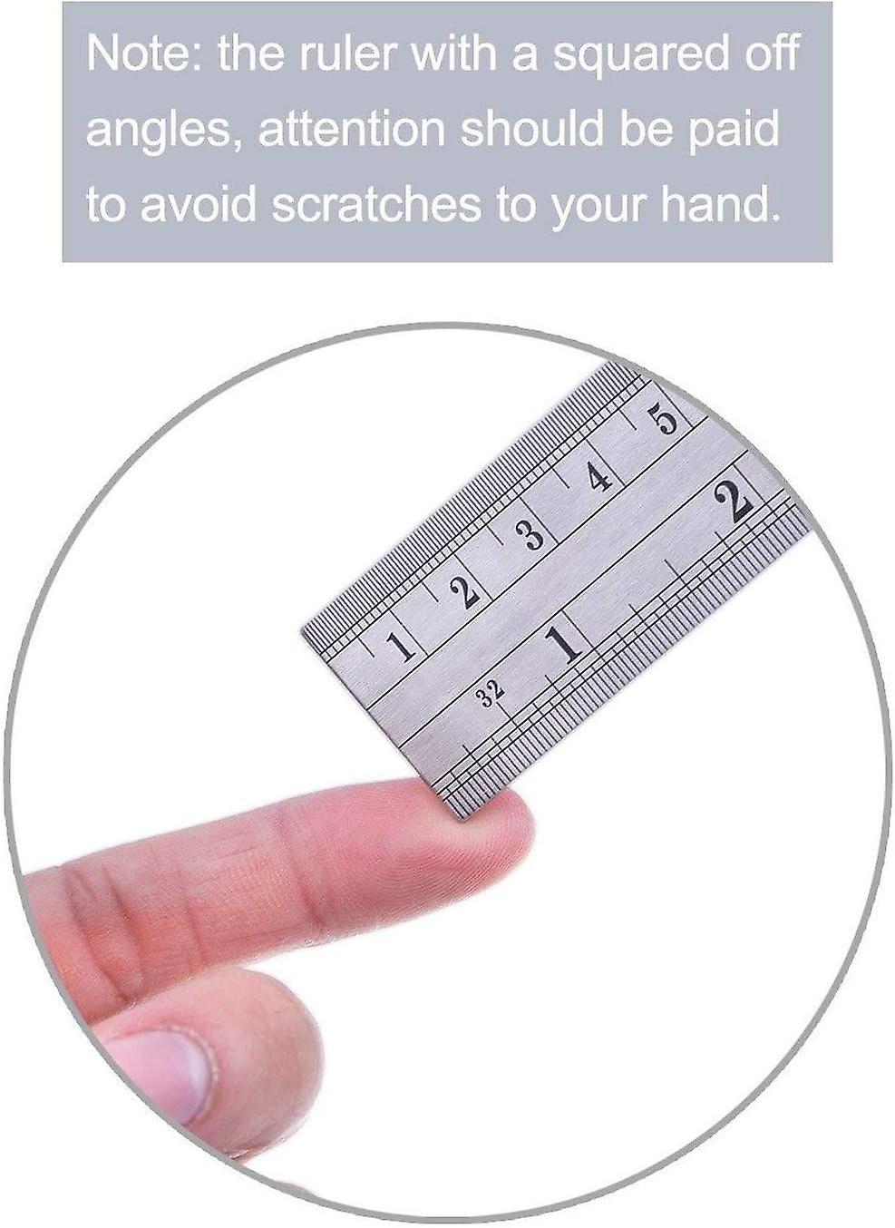 3-pack Stainless Steel Rulers30cm(12")+20cm(8")+15cm(6") Metal Ruler ...