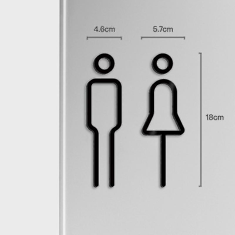 Mand Kvinde Metal Vægskilt Plade Toilet Dørplade Vaskerum Etiket Wc ...