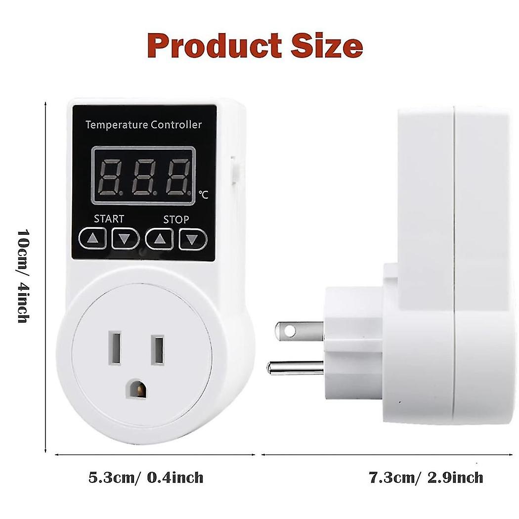 Digital Thermostat Plug Socket Lcd Screen Temperature Controller With Waterproof Sensor Probe