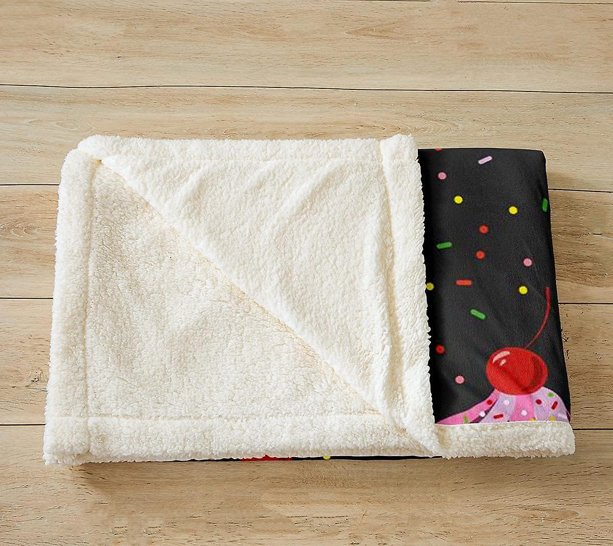 Glass Fleece Kasta Filt Tecknad Glass Godis Sherpa Filt för barn Pojkar ...