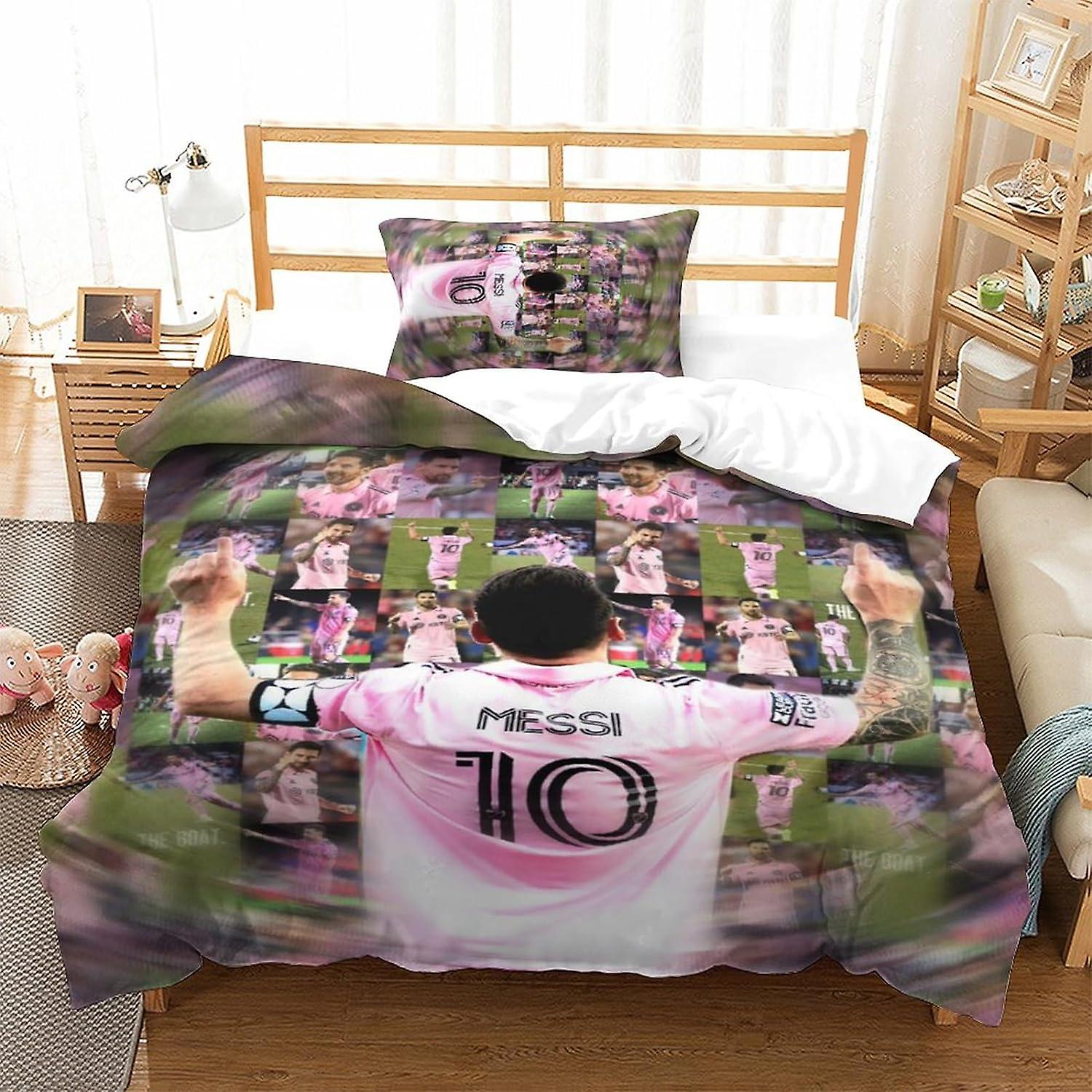 Lionel Messi 3D Print Bedding Set,Duvet Cover Set for Kids Boys ...